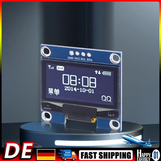 1,3-ZOLL-OLED-MODUL 128X64 SSH1106-TREIBER für Arduino/Raspberry Pi (4-polig wei EUR 8,18 ...