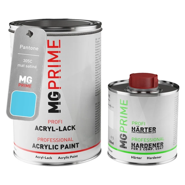 PANTONE 305C BLUE mat satiné peinture acrylique 1,5L durcisseur y.c ...