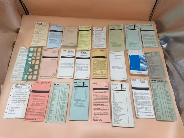 VINTAGE IBM REFERENCE Guide, Summary/Cards, Field Manual, Flowchart ...