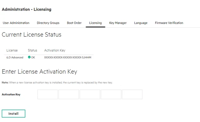 HPE ILO ADVANCED License Key HP Lifetime iLO 2 3 4 5 server di licenza ...