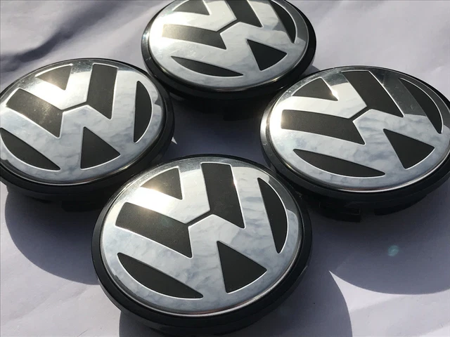 4X ORIGINAL VW Rad kappen Radnaben Felgen Deckel Emblem cap Radzier ...