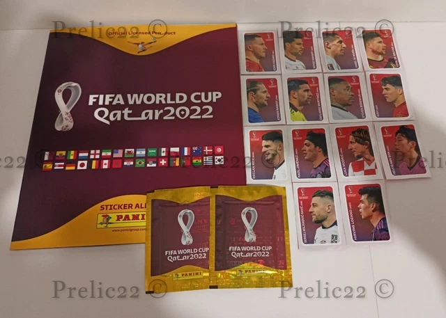 PANINI, QATAR 2022 FIFA WC full set 14 Coca cola stickers + empty album ...