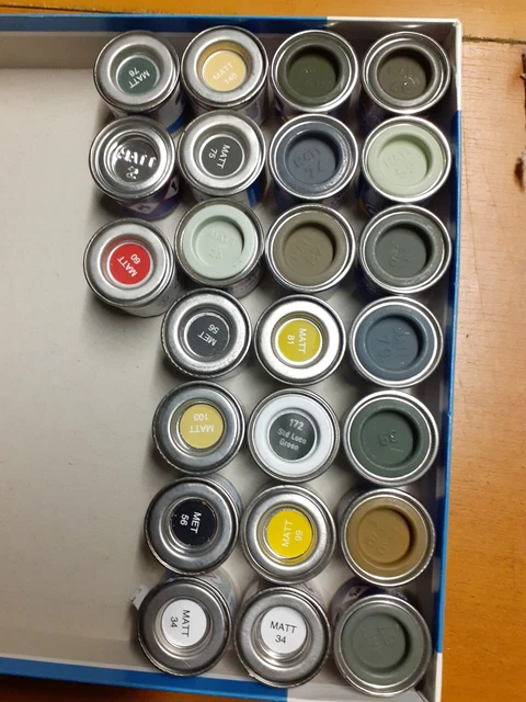 REVELL ET HUMBROL Lot De 24 P0Ts De Peintures Mat Et 1 Ref Metal Le 56 ...