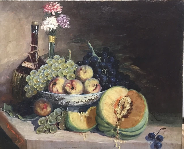 TABLEAU PEINTURE 19È XIXè 20è XXè Laugier Nature morte aux fruits rare ...