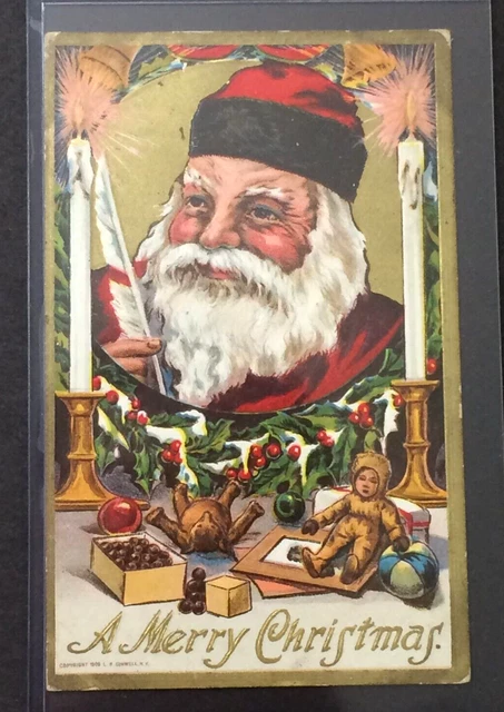 VINTAGE- ANTIQUE EARLY 1900s MERRY CHRISTMAS SANTA CLAUS COLOR POSTCARD $19.99 - PicClick CA