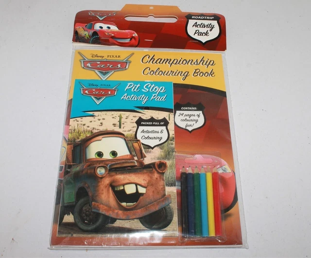 DISNEY PIXAR CARS Roadtrip Colouring Book Activity Pad & 6 Pencils 2007 ...