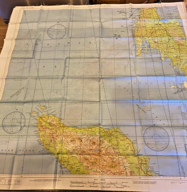 WW2 USAAF SILK Pilot Evasion Escape Drift Map 1945 WE ISLAND & NIAS ...