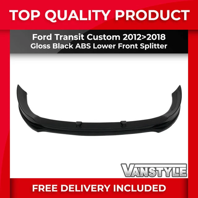 FITS FORD TRANSIT Custom 12>18 Black Abs Lower Front Splitter Spoiler ...