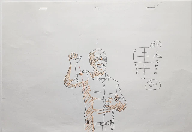 MARVEL ULTIMATE SPIDERMAN Production Animation Cel Drawing: Stan lee ...