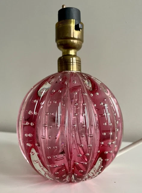1950'S VINTAGE MURANO Pink Glass Table Lamp Base Archimede Seguso ...