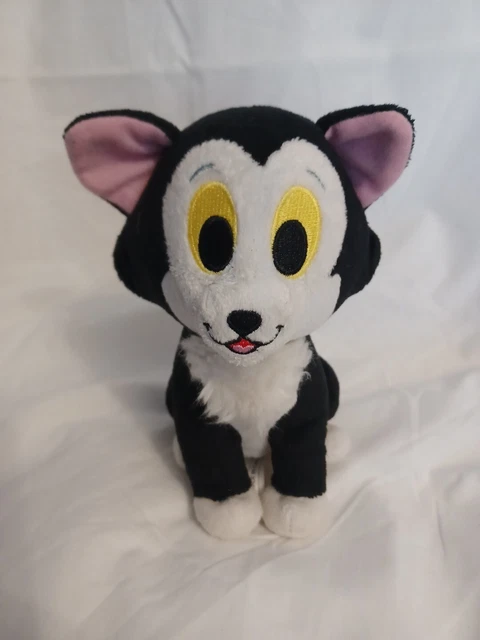 DISNEY STORE PINOCCHIO Figaro the Black Cat 6" Soft Toy Plush Comforter ...