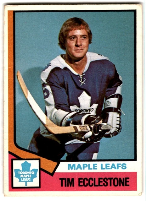 1974-75 O-PEE-CHEE TIM Ecclestone #323 PLIES feuilles d'érable de ...