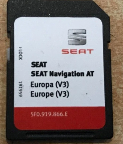 GENUINE 13-17 SEAT Leon Mk3 Sat Nav Card Sd Card Europe (V3) 5F0919866E ...