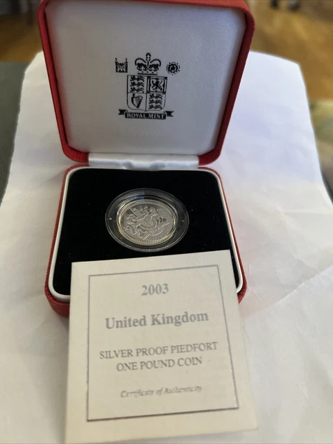 SILVER PROOF PIEDFORT £1 One Pound Coin 2003 With Coa £34.99 - PicClick UK
