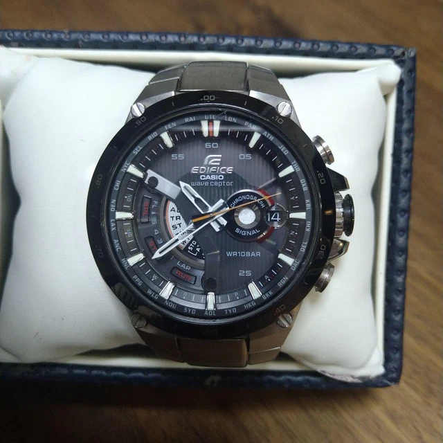 CASIO EDIFICE EQW-A1000 Radio Solar Esfera Negra Redonda Hombre Reloj ...