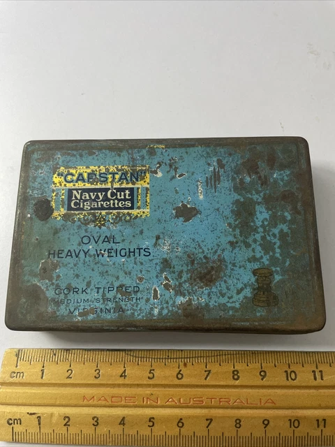 EMPTY CAPSTAN OVAL Heavy Weights Cork Tipped TOBACCO Cigarette TIN ...