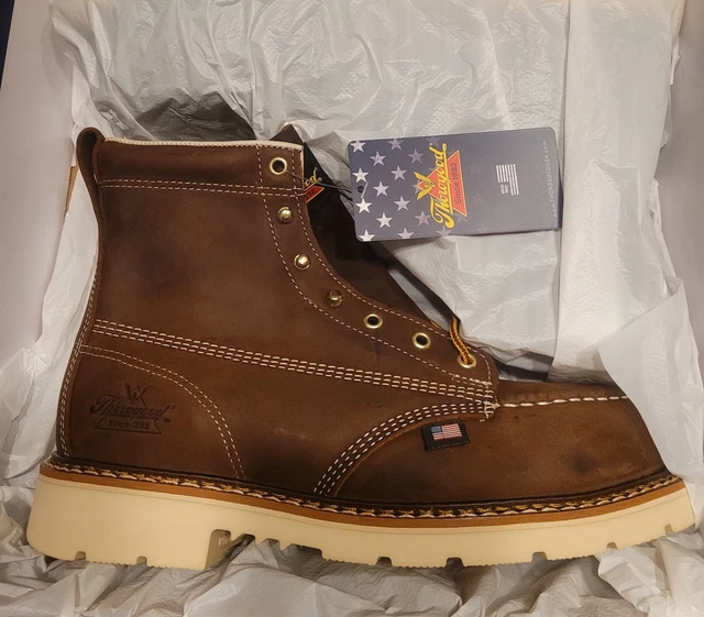 THOROGOOD AMERICAN HERITAGE Men's Leather Moc Toe Work Boots - 8.5 US £ ...