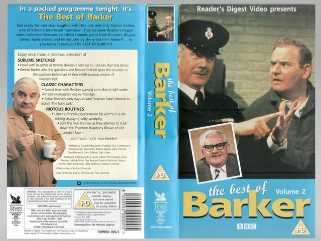 THE BEST OF Barker Volume 2 VHS Video Cassette - Ronnie Barker Tested ...