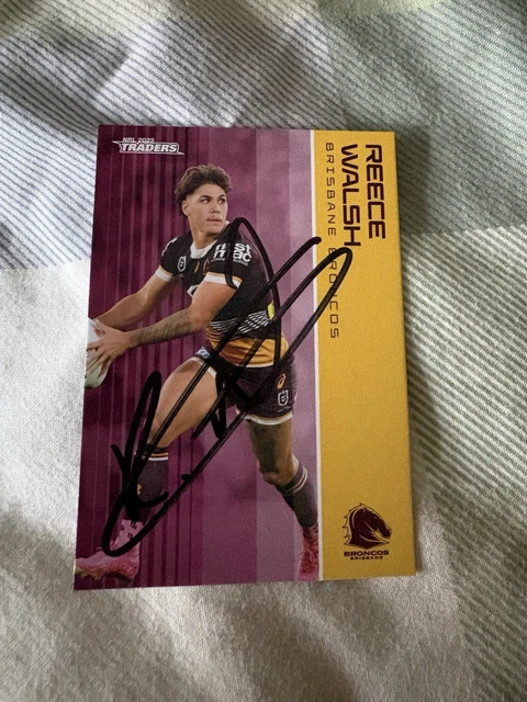 SIGNED REECE WALSH Brisbane Broncos 2025 NRL Traders Card $20.00 ...