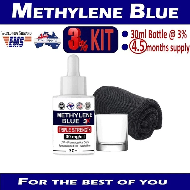 METHYLENE BLUE | Triple Strength USP Grade 3% Solution - 30ml - 99.99% ...