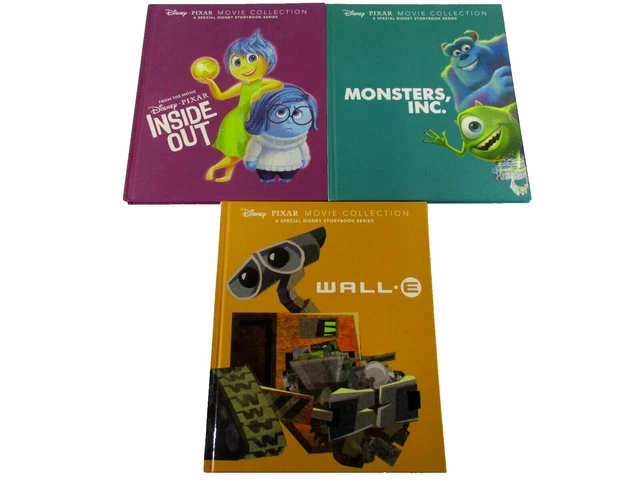 DISNEY PIXAR MOVIE Collection Inside Out-Monsters Inc-Wall.E HC Books ...