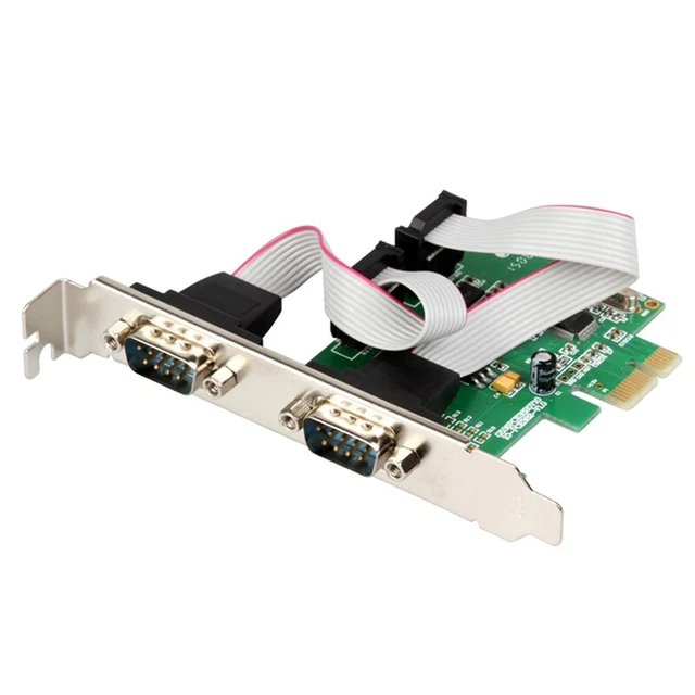 PCI 2 PORTS Serial Card RS232 Com Db9 Controller Card PCI-E 1.0 X 1 W5O1 EUR 13,71 - PicClick DE