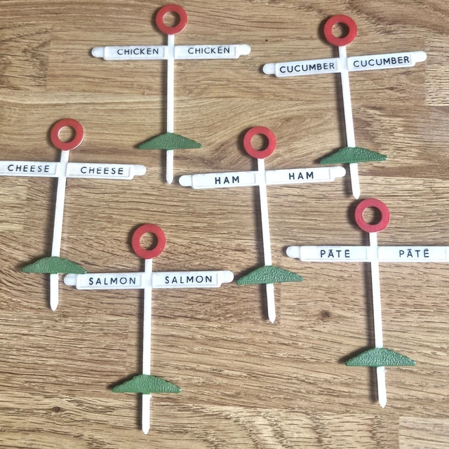 VINTAGE/RETRO 1950S PLASTIC Sandwich Markers/Labels/Road Signs/Posts £ ...