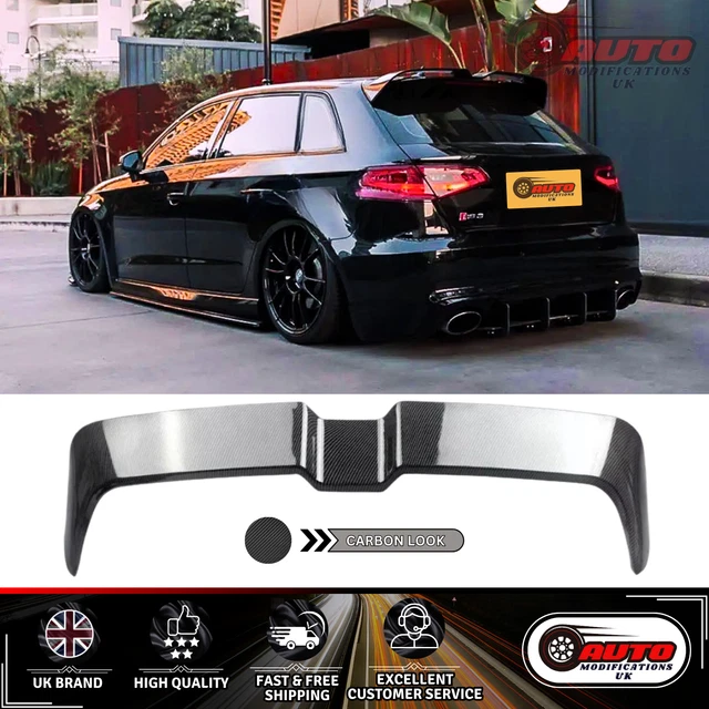 AUDI A3 S3 RS3 8V Sportback 5 Door Rear Roof Spoiler Wing Carbon Fibre ...
