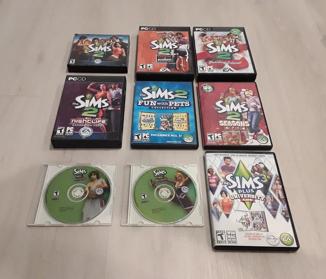 LOT OF (8) THE SIMS 2 PC CD-ROM VIDEO GAMES Expansion Packs Windows ...