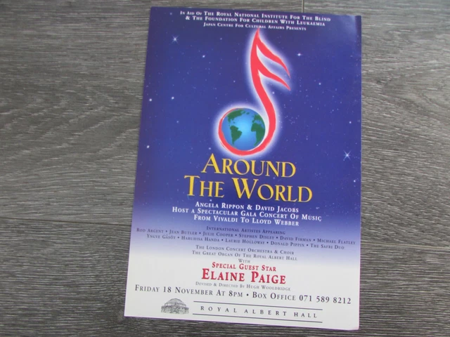 ANGELA RIPPON ELAINE Paige Around the World Royal Albert Hall Theatre ...