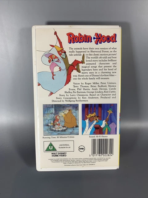 WALT DISNEY CLASSICS - Robin Hood - VHS Video Cassette Tape PAL Format ...