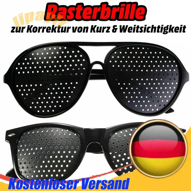 2 X RASTERBRILLE Gitterbrille Augentraining Sehkorrektur Pinhole Loch ...