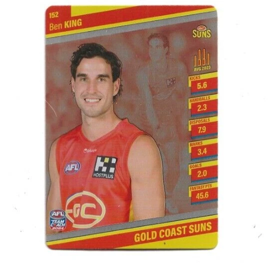 2024 TEAMCOACH SILVER Gold Coast Suns Ben King 152 Card Afl Team Coach $1.00 - PicClick AU