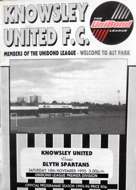 KNOWSLEY UNITED V Blyth Spartans 18/11/1995 Unibond League - Premier ...