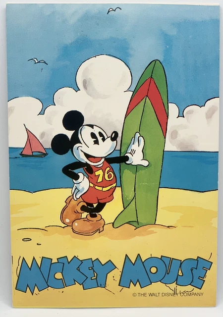 DISNEY WORLD SURFER Mickey Mouse 511-45 Beach Vacation Cruise Postcard ...