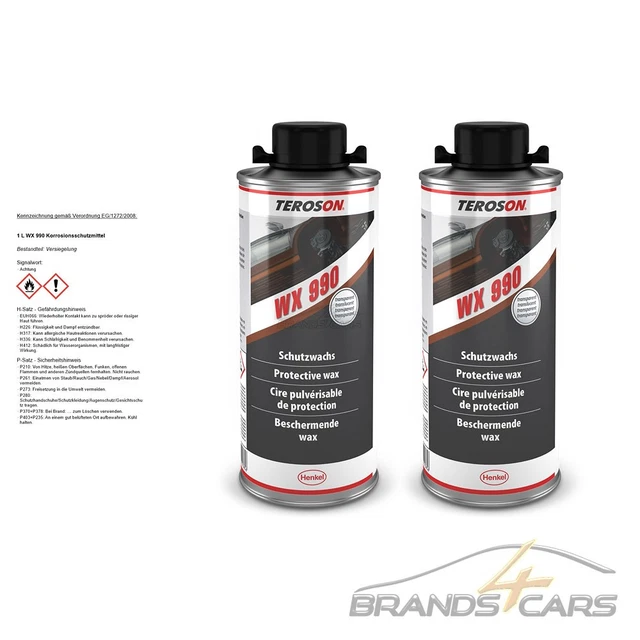 2X TEROSON WX 990 1 L KORROSIONSSCHUTZMITTEL SCHUTZWACHS HOHLRAUMVERSIEGELUNG 30 EUR 48,69 ...
