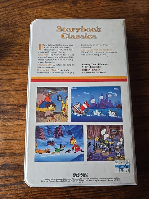 1982 WALT DISNEY Home Video Storybook Classics VHS Vintage White ...