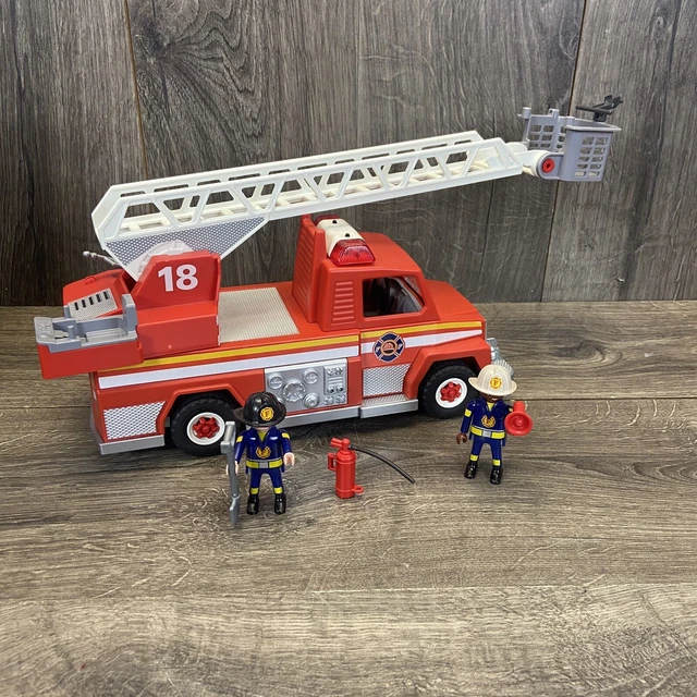 PLAYMOBIL CITY ACTION Feu Secours Échelle Unité Camion de Pompier Set ...