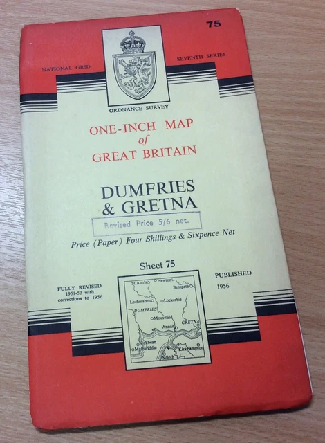 VINTAGE ORDNANCE SURVEY One Inch Map Of Dumfries & Gretna £6.00 ...