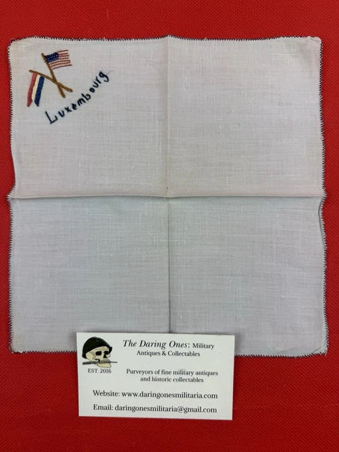 ORIGINAL WW2 US Luxembourg Souvenir Handkerchief GI Bring back $35.00 ...