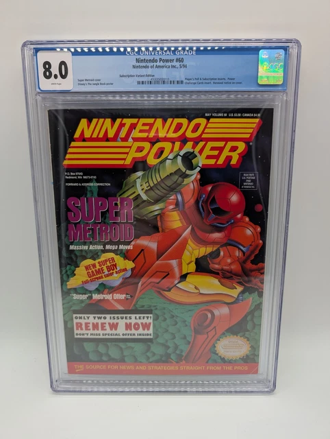 NINTENDO POWER MAGAZINE 1994 Vol #60 Super Metroid Graded/Slabbed CGC 8 ...