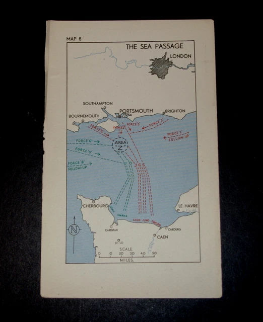 D-DAY (MAP 8) THE SEA PASSAGE Invasion of Normandy - 6/6/44 Overlord ...