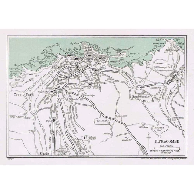 ILFRACOMBE STREET PLAN / Map of the Town - Vintage Folding Map 1934 £5. ...