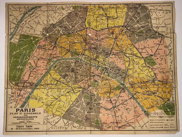 TRÈS ANCIENNE CARTE de Paris edition Taride 1920-1930 EUR 15,00 ...