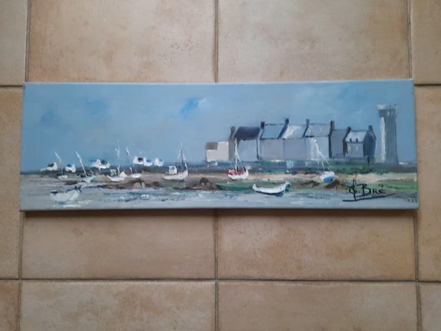 TABLEAU BORD DE mer Bretagne. Signé. EUR 20,00 - PicClick FR