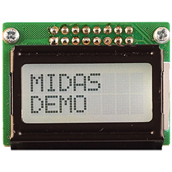 MIDAS DISPLAYS MC20805B6W-FPTLW-V2 2x8 Cob LCD Noir sur Blanc 5mm ...