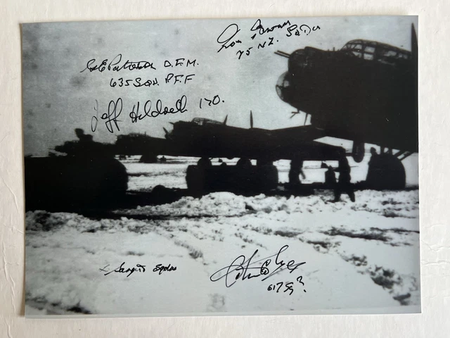 LANCASTER PHOTO SIGNED 5 WW2 RAF Bomber Command Veterans £15.53 ...