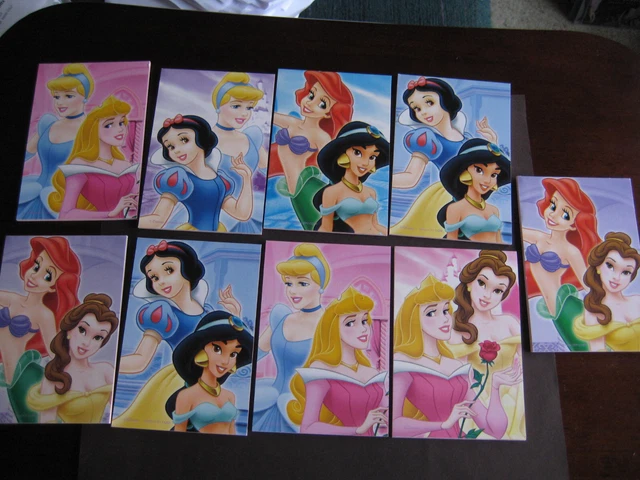 9 DISNEY PRINCESS Notepads, 6 Designs - Cinderella Belle Ariel Aurora ...