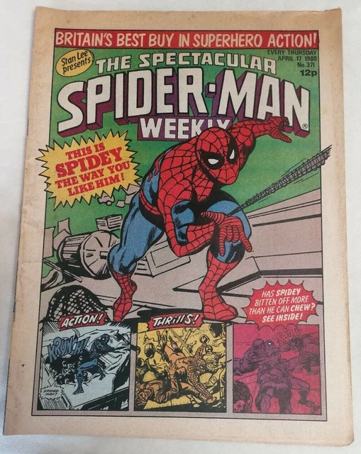 COMIC - THE Spectacular Spider-Man Weekly Marvel UK Bronze Age #371 Apr ...
