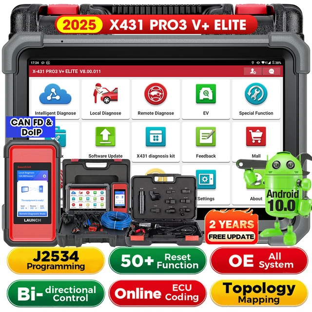 LAUNCH X431 PRO3S+ ELITE PRO5 KFZ OBD2 Diagnosegerät ECU Coding Mit ...